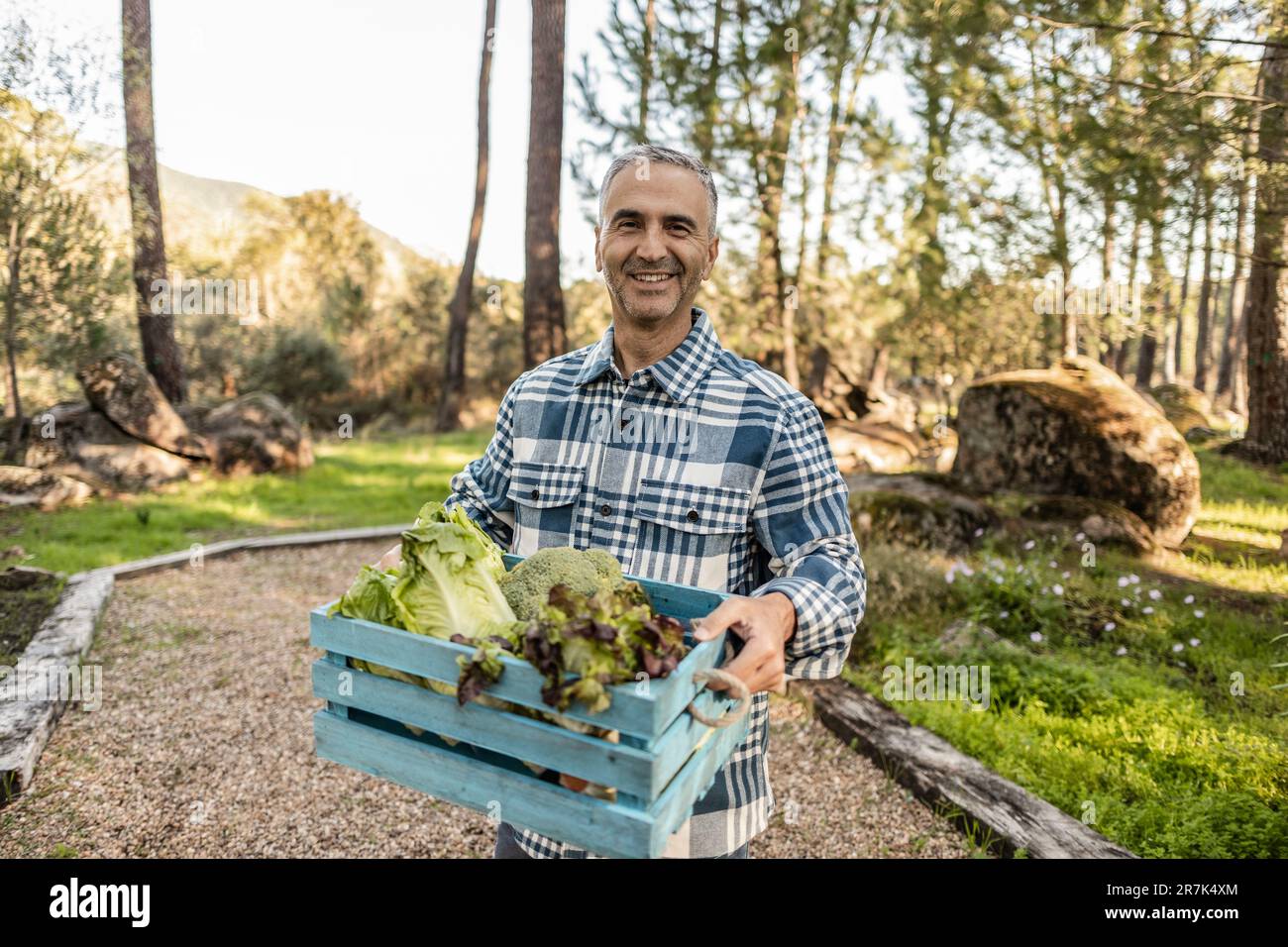 Man carrying crate vegetables hi-res stock photography and images - Alamy