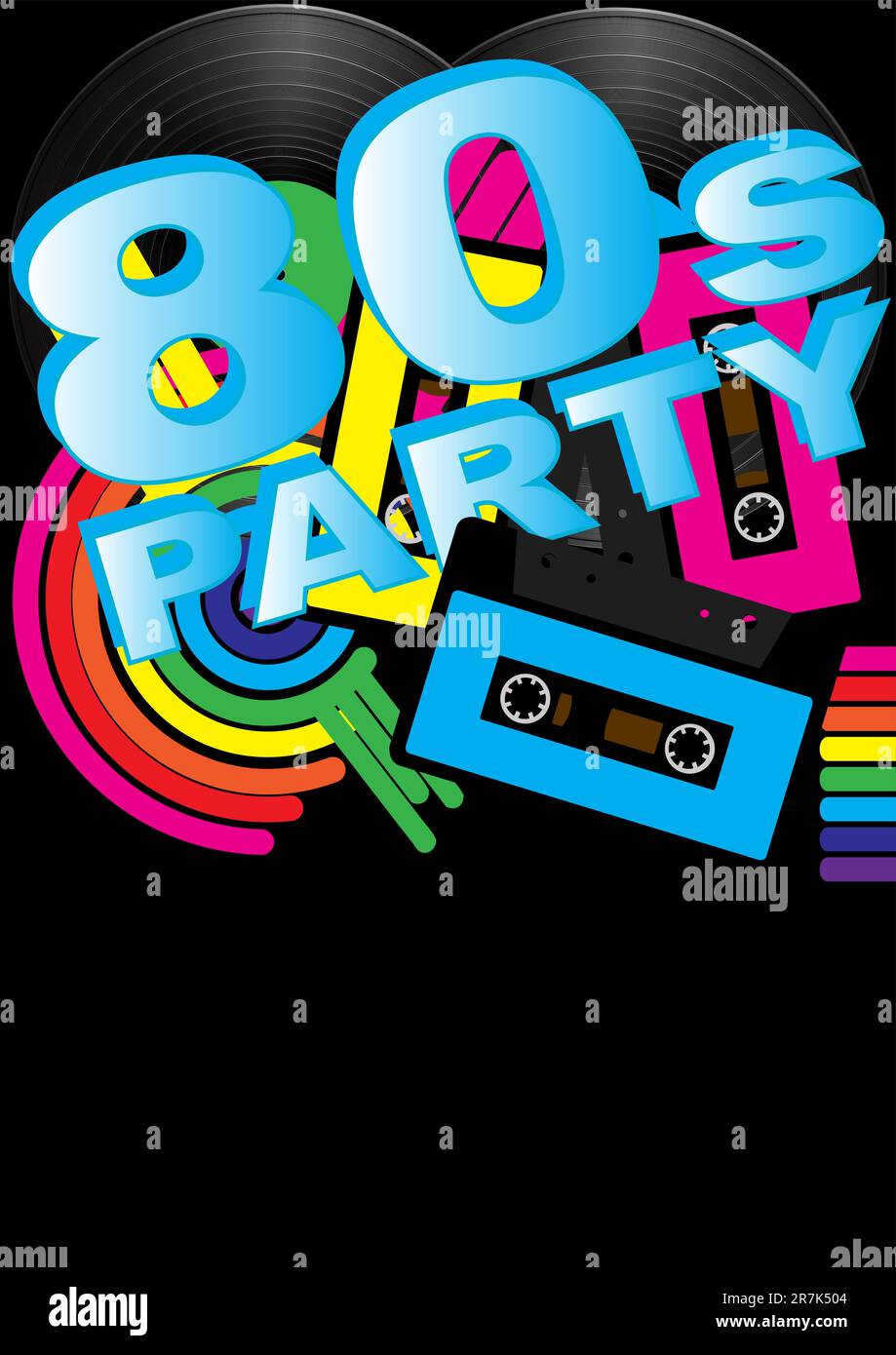 80's music records Stock Vector Images - Alamy