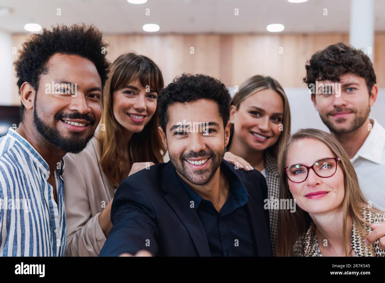 Portrait happy businessman team hi-res stock photography and images - Alamy