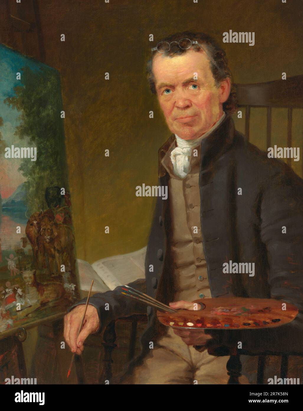 Edward Hicks Painting the Peaceable Kingdom 1839 Stock Photo - Alamy