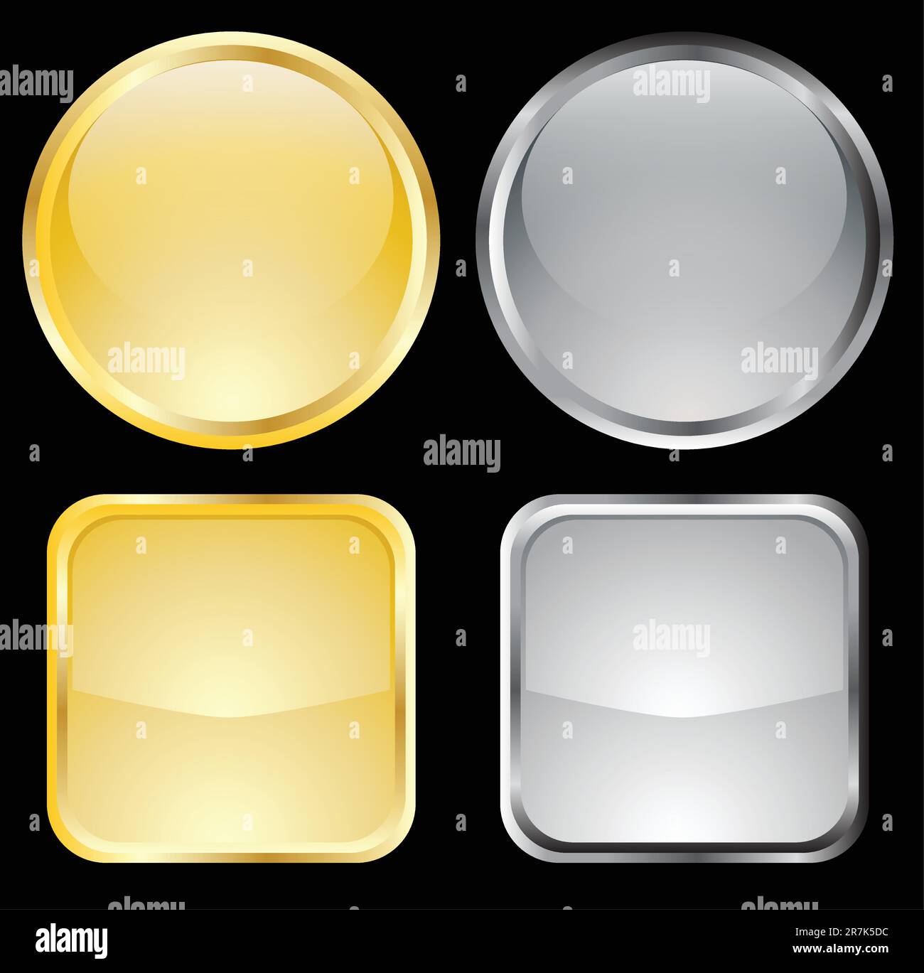 Empty gold and metallic buttons - vector Stock Vector Image & Art - Alamy