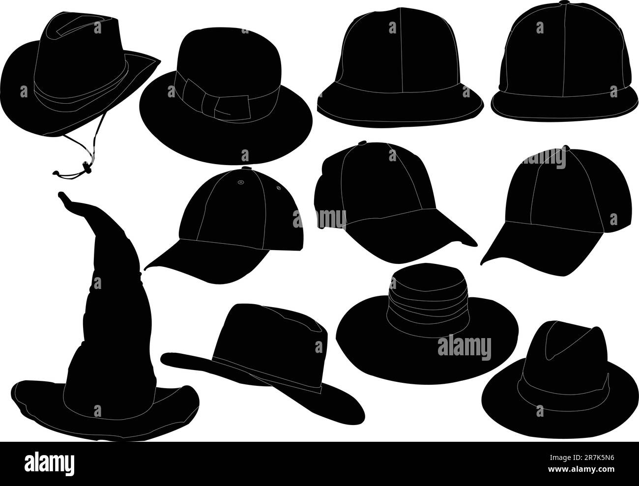 caps collection - vector Stock Vector Image & Art - Alamy