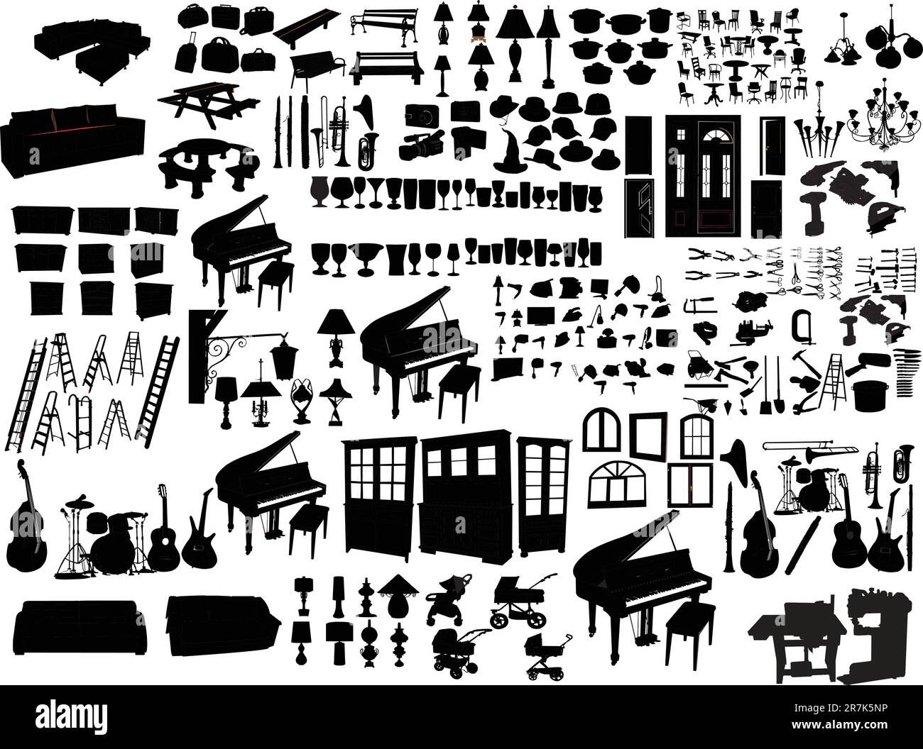 big collection of home items - vector Stock Vector Image & Art - Alamy