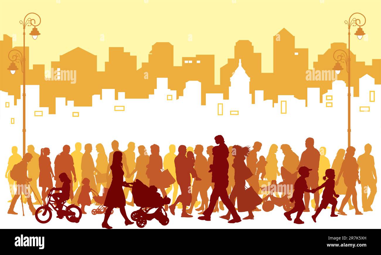 Human crowd street Stock Vector Images - Alamy