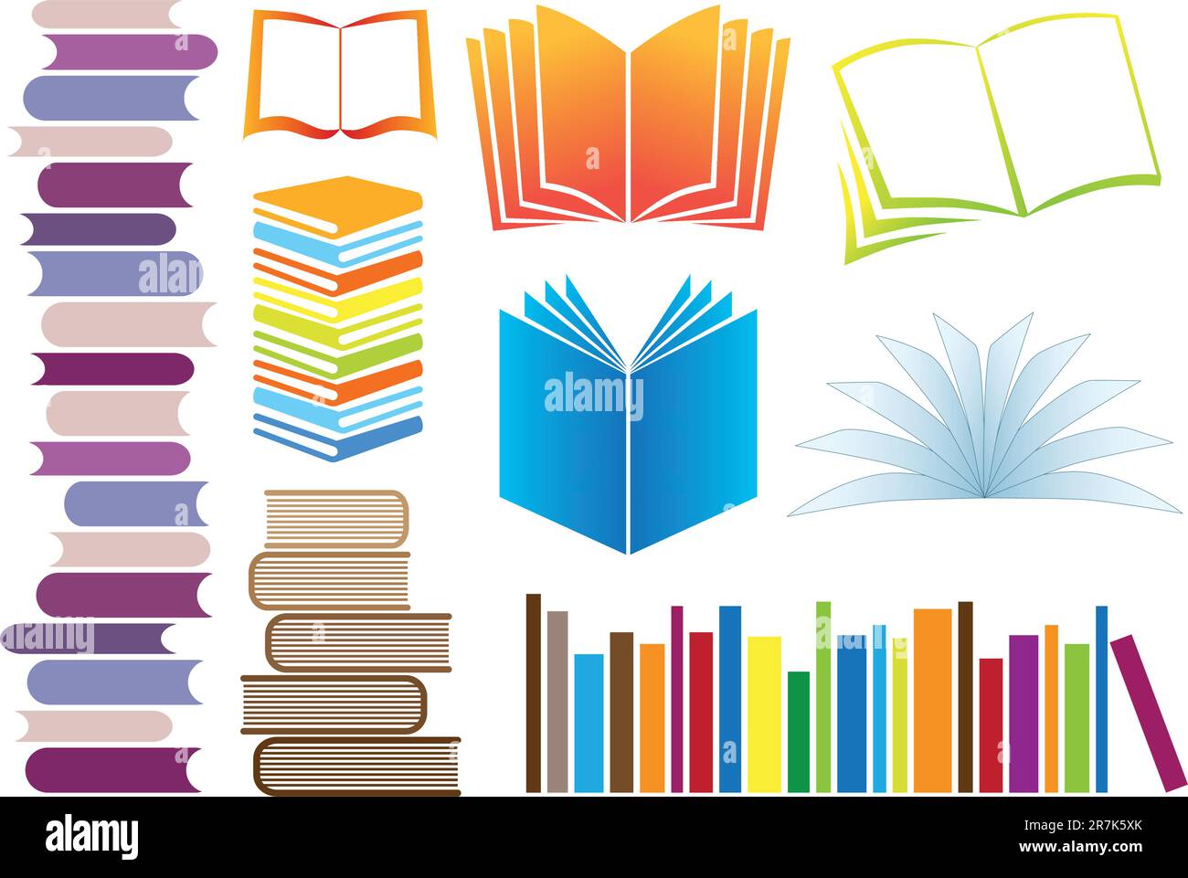 set of colorful books, vector illustration Stock Vector Image & Art - Alamy