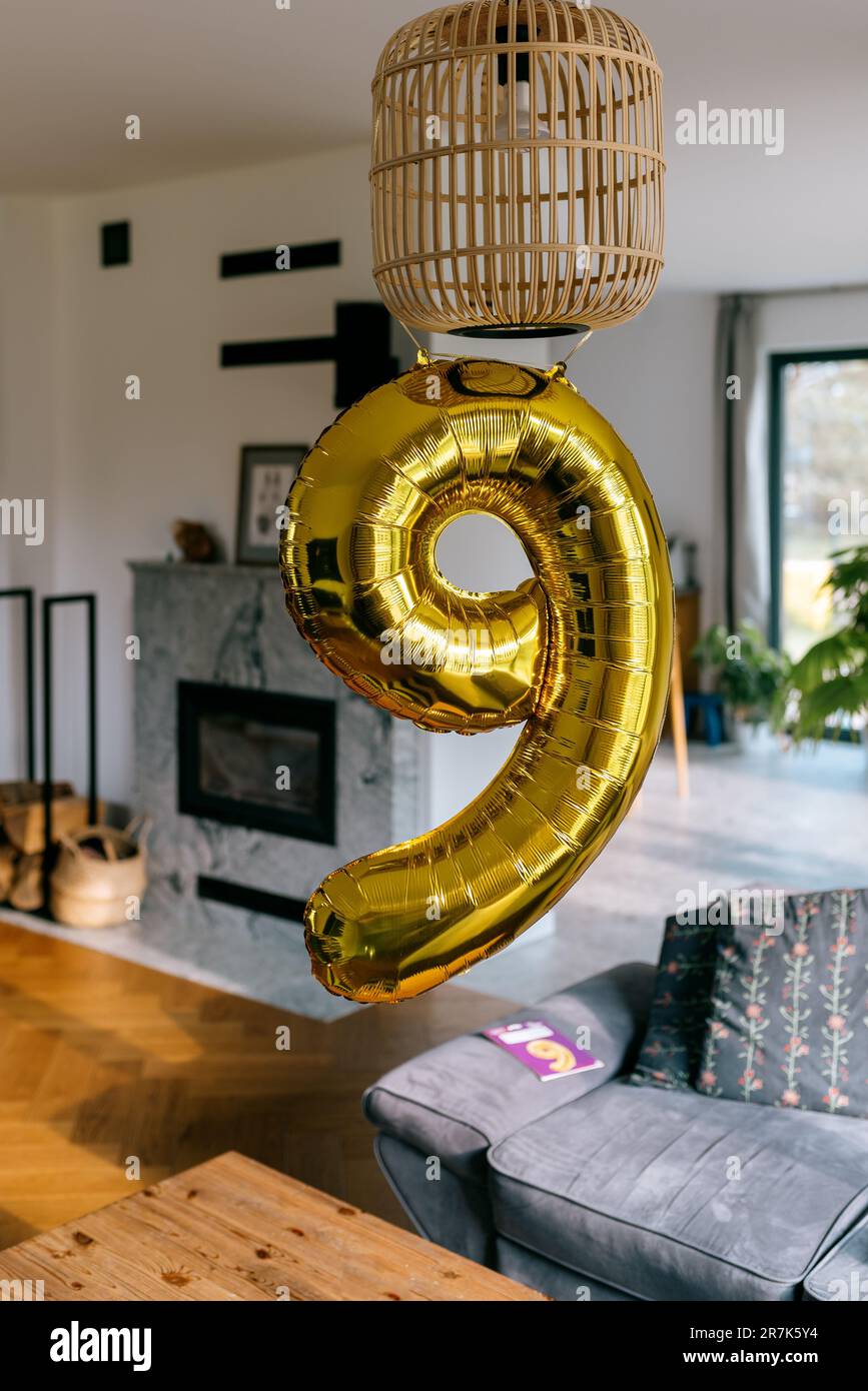 Balloon number 9 hi-res stock photography and images - Alamy