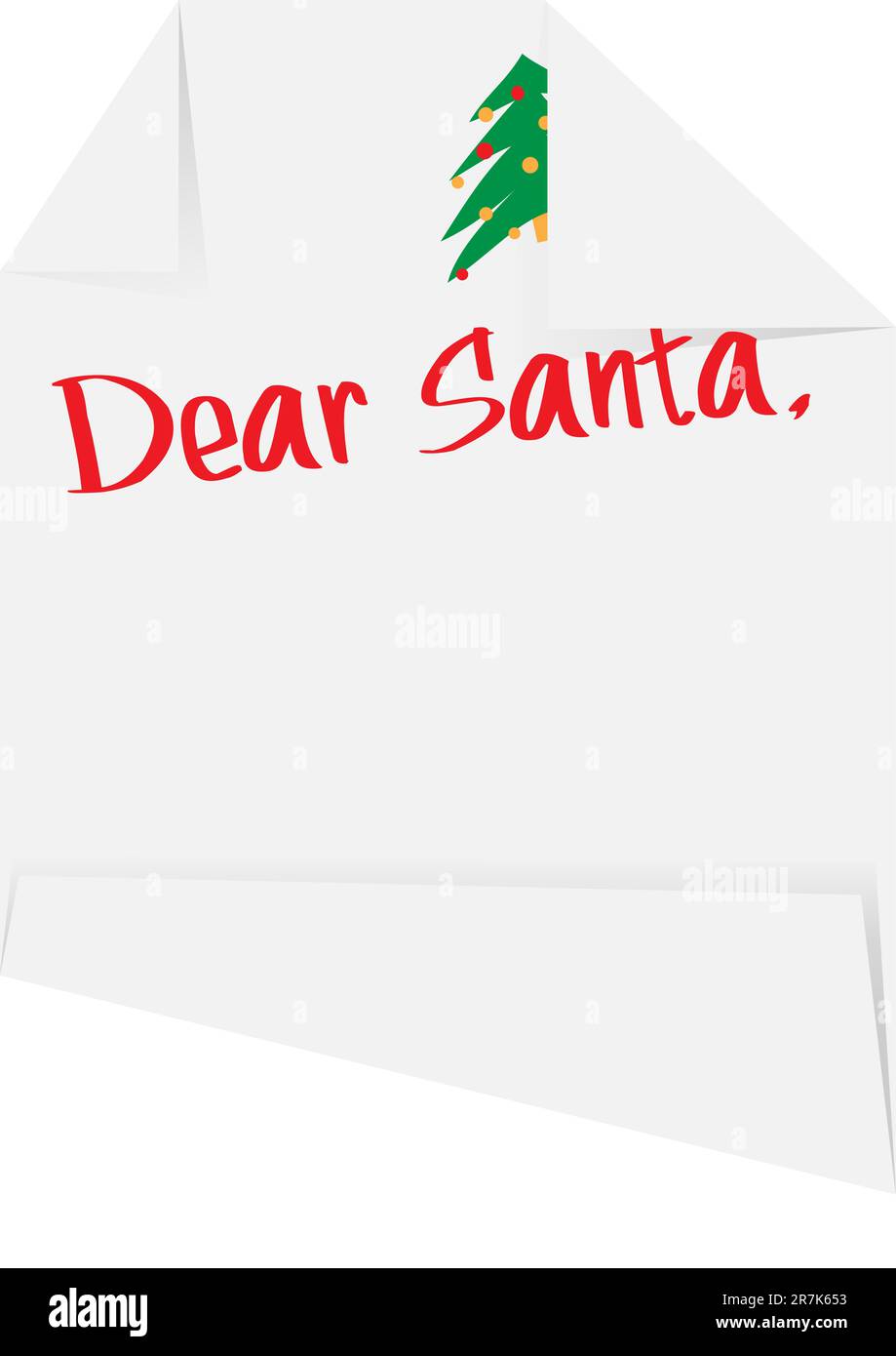 Letter To Santa - Blank Paper With Dear Santa Sign Stock Vector Image ...