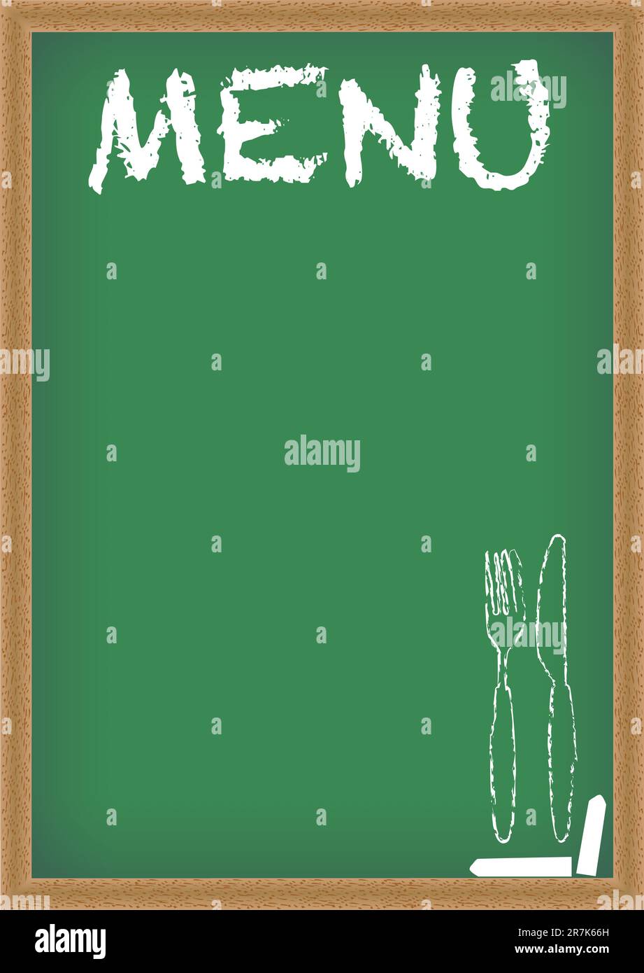 Menu Card Chalkboard - Green Chalkboard With Menu Sign Stock Vector ...