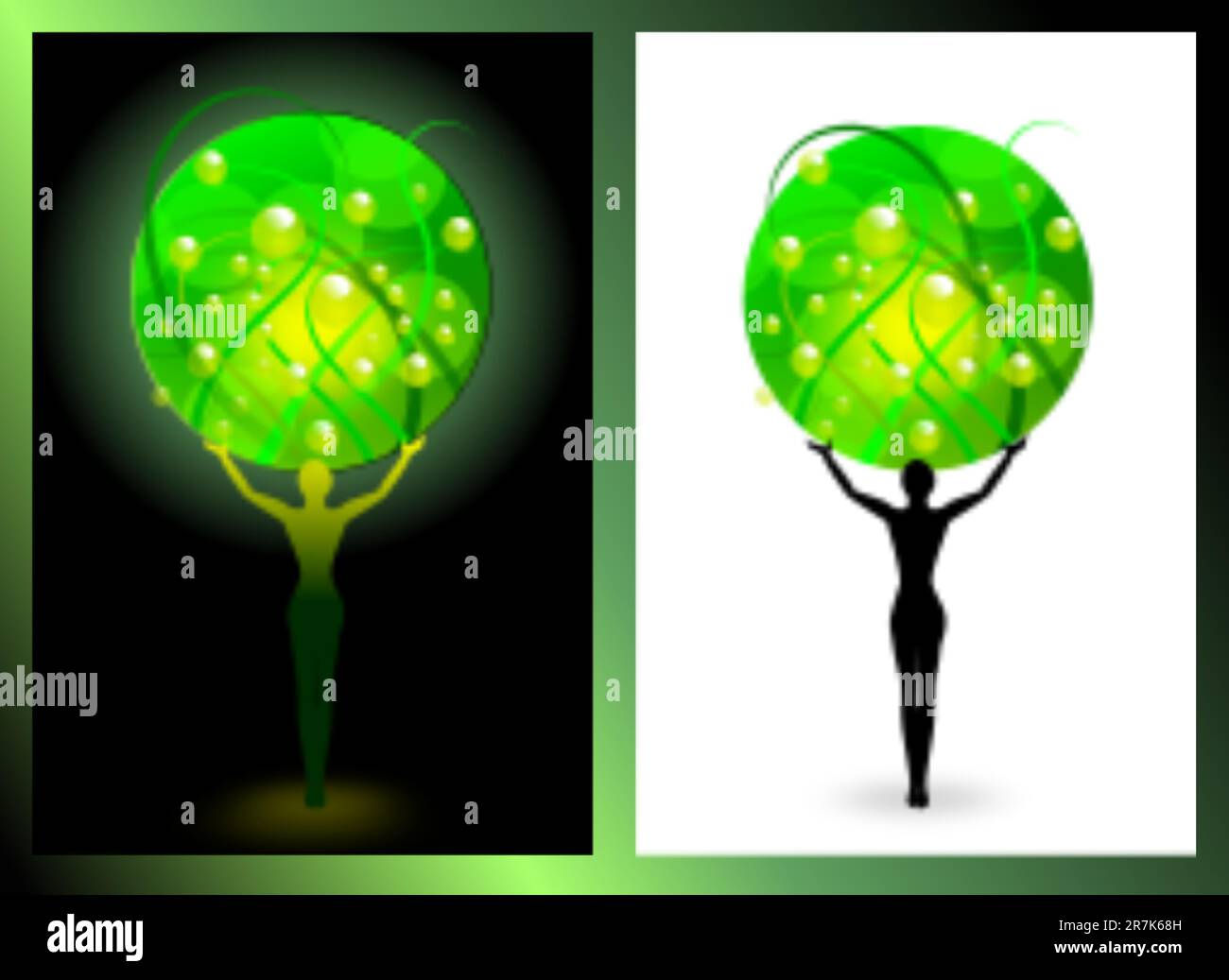 Illustration of a man holding a green ball Stock Vector Image & Art - Alamy