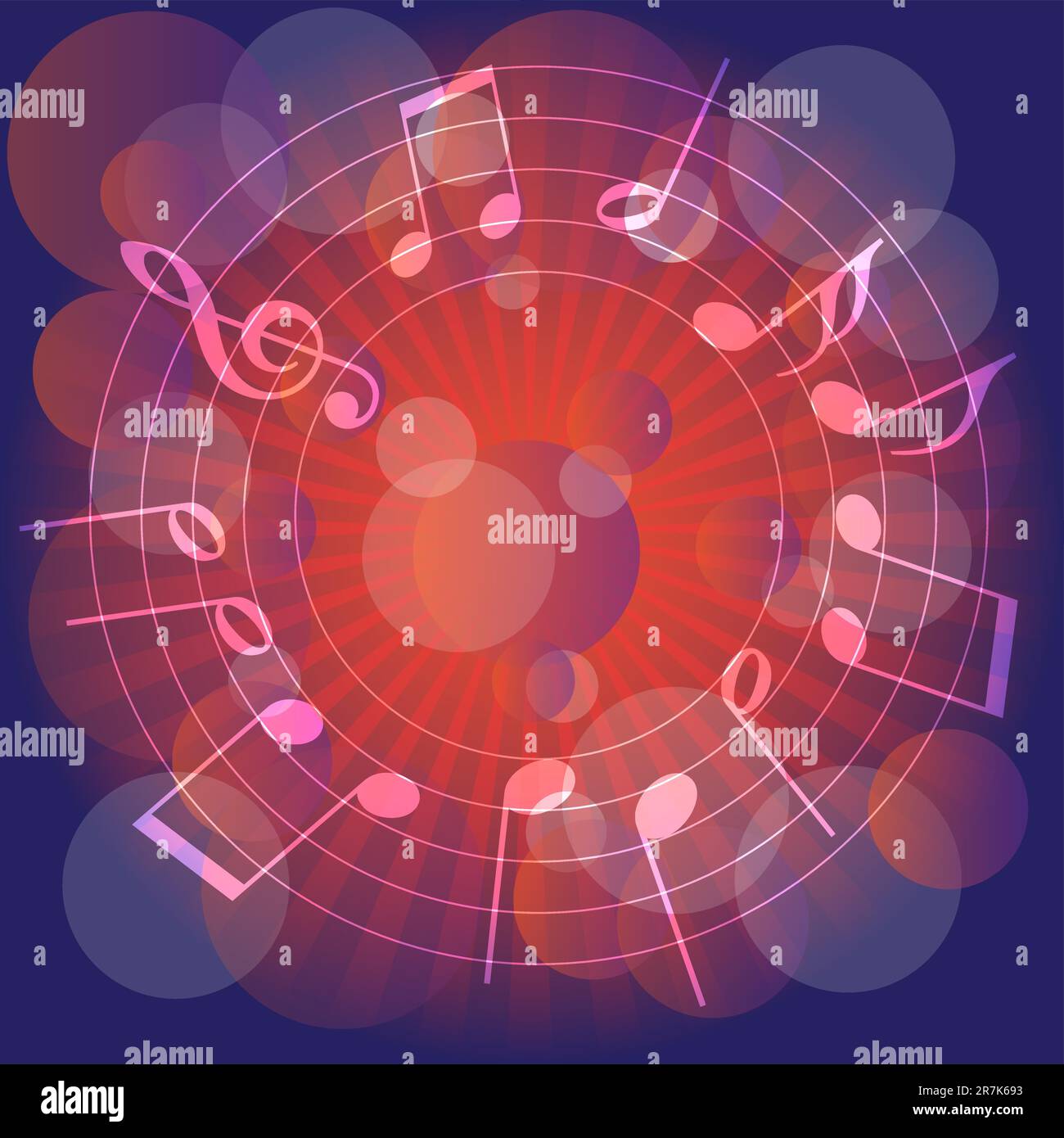 Orange Music Notes Background