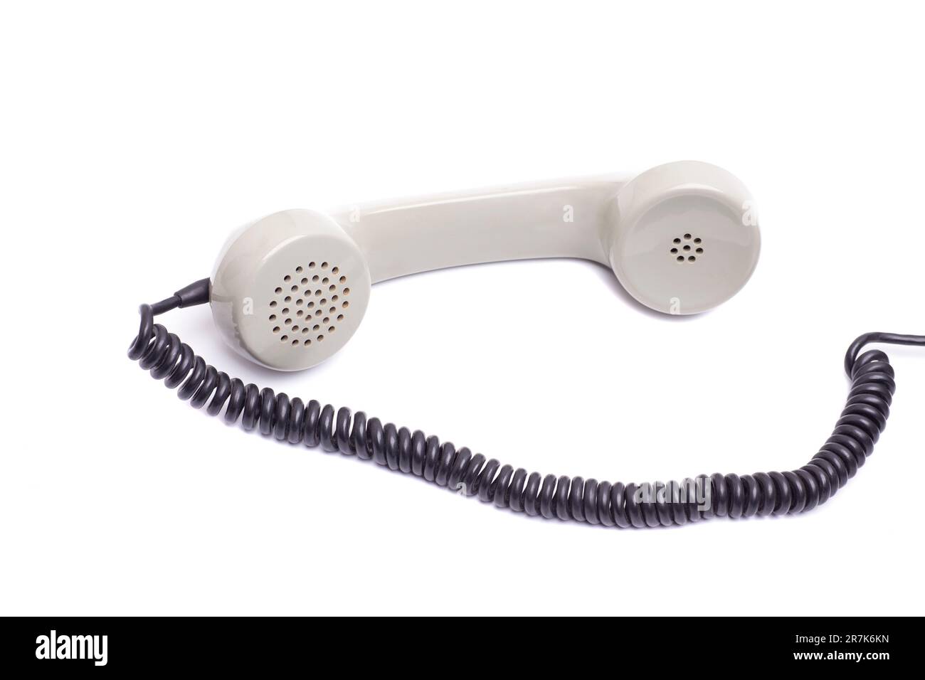 Vintage telephone receiver isolated on white background Stock Photo - Alamy