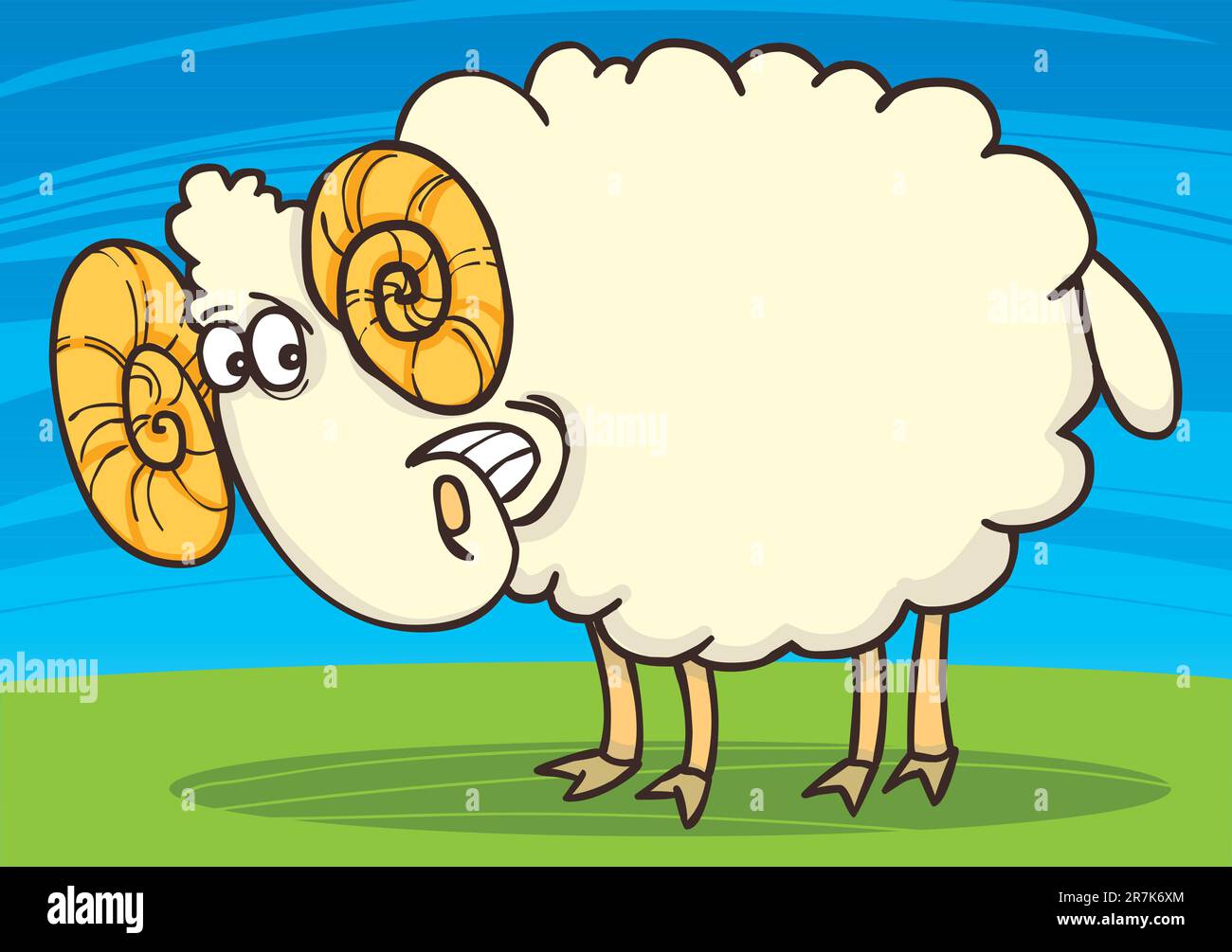 Happy cartoon ram picture illustration Stock Vector Images - Alamy