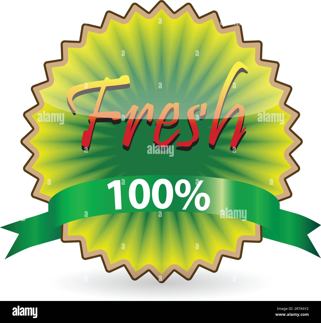 Label of "Fresh" concept like kiwi with green ribbon Stock Vector Image ...