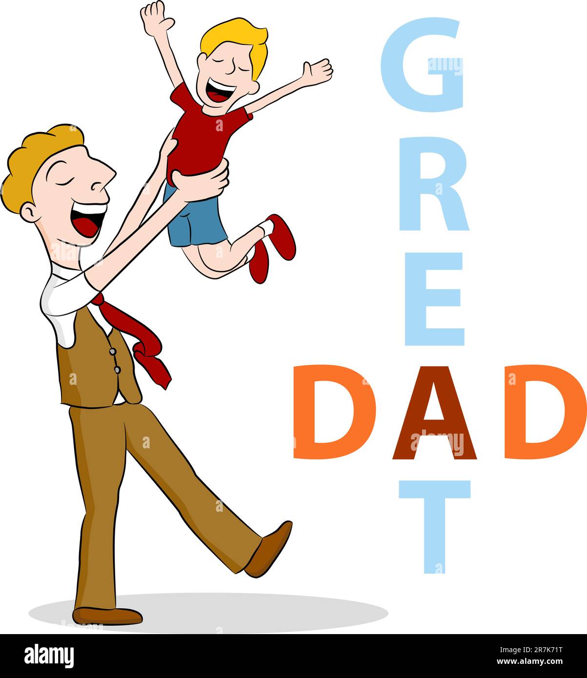 An image of a son lifting his son in the air for being so wonderful ...