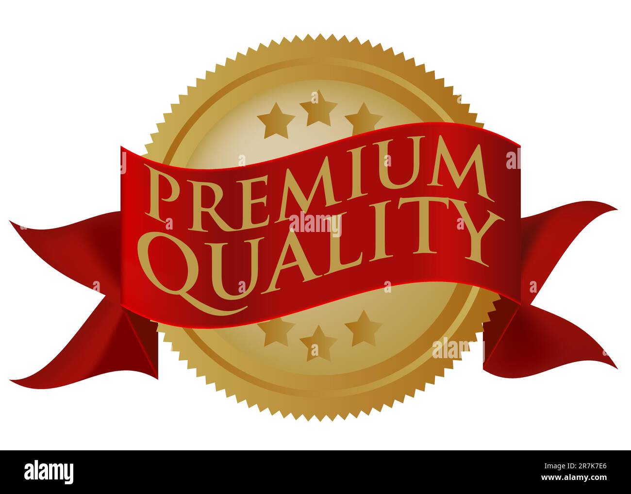 Red and Golden Premium Quality Seal Isolated on White Stock Vector ...