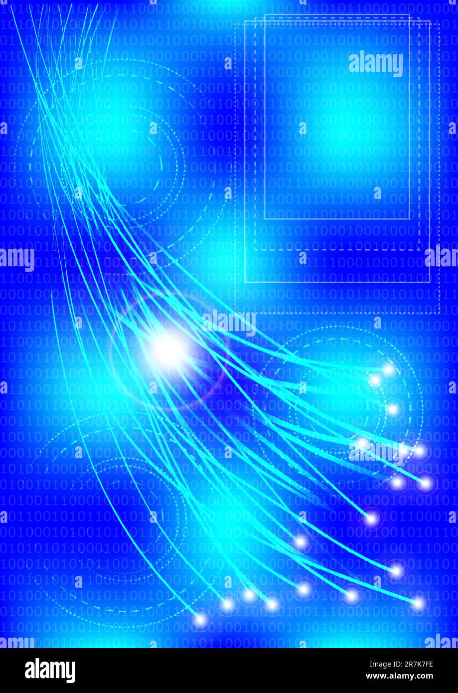 Blue glowing technology design Stock Vector Images - Alamy