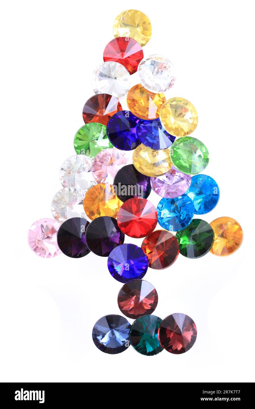 christmas tree from color diamonds isolated on the white background ...