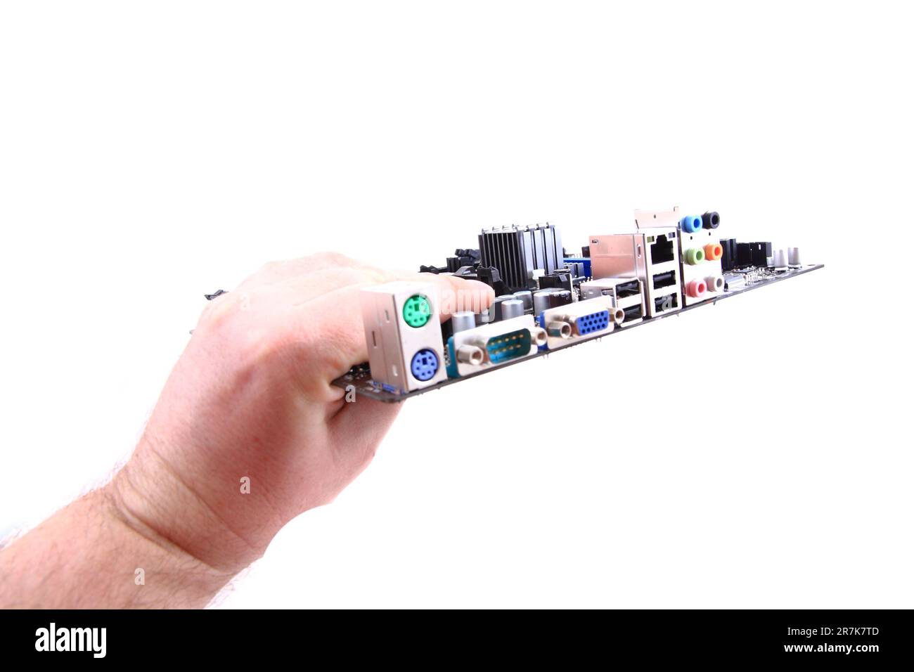 computer motherboard isolated on the white background Stock Photo - Alamy
