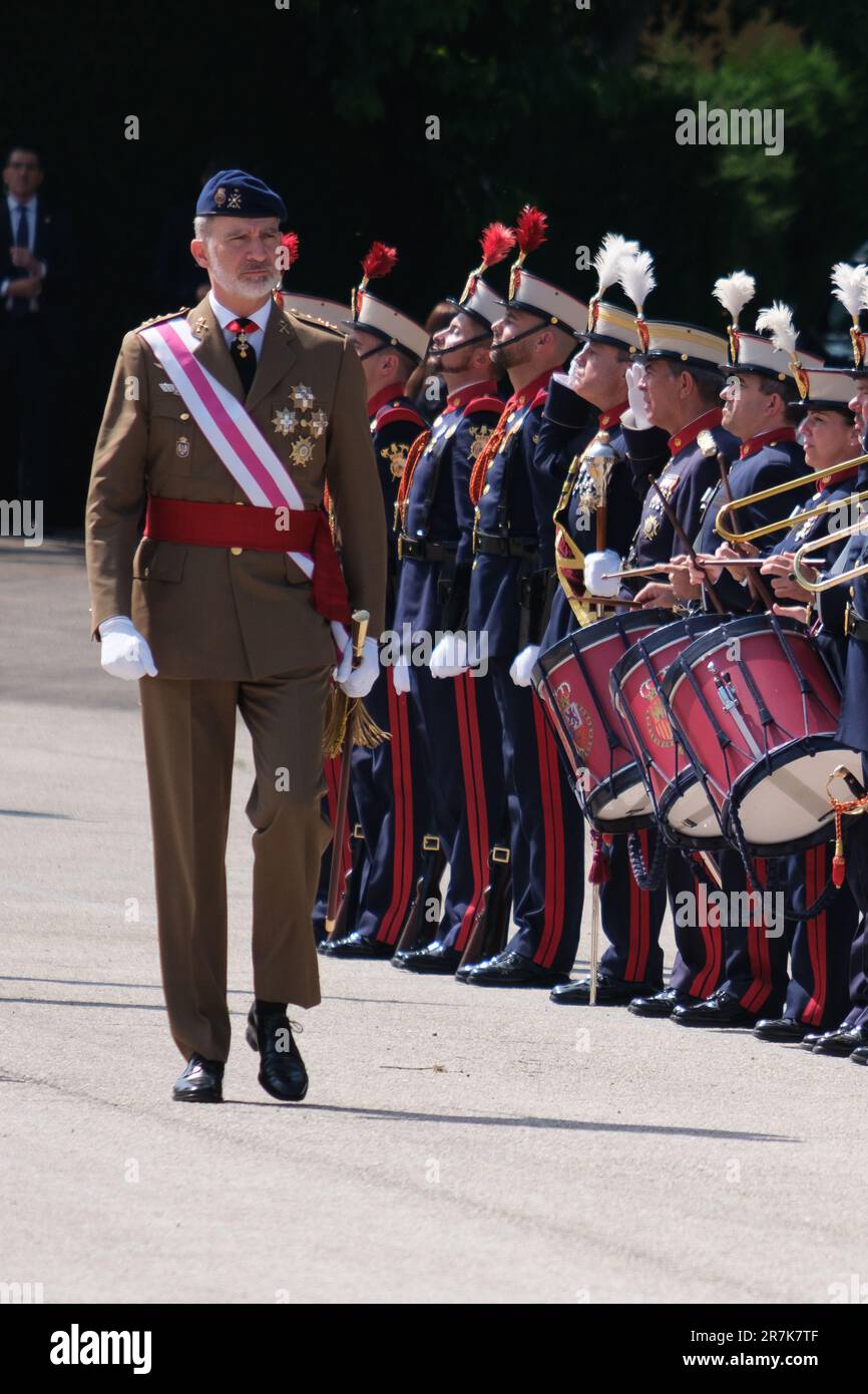 Spanish King Felipe VI during the oath ceremony of civil personnel to ...