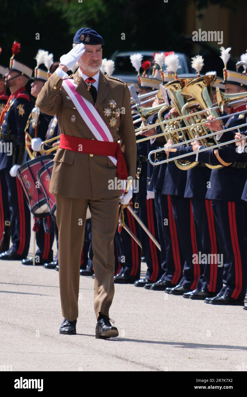 Spanish King Felipe VI during the oath ceremony of civil personnel to ...