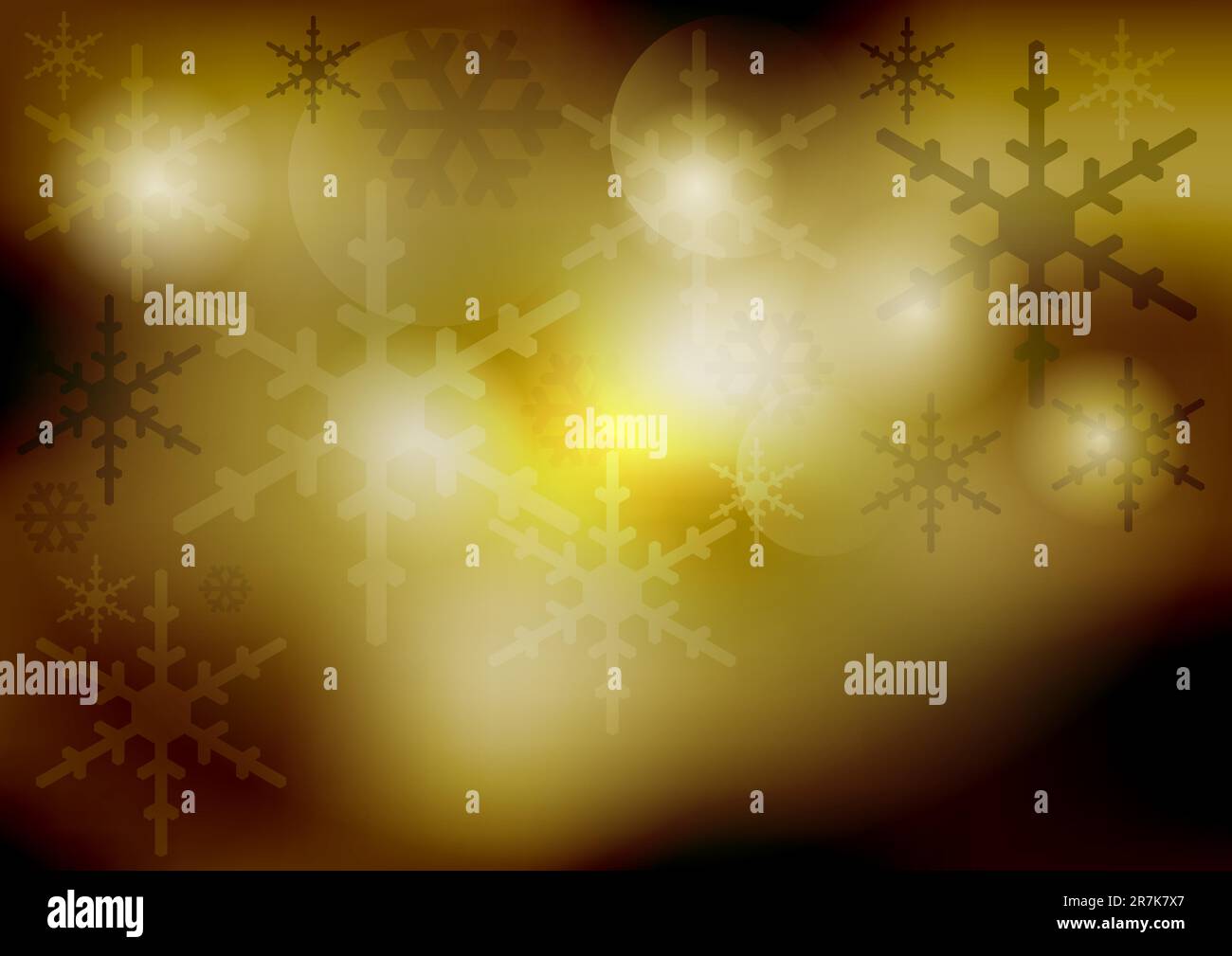 Christmas Background - Abstract Golden Background With Snowflakes Stock ...