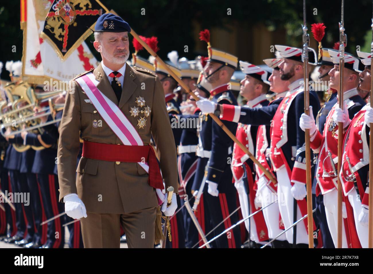 Spanish King Felipe VI during the oath ceremony of civil personnel to ...