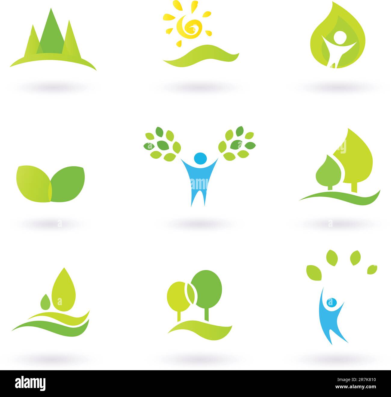 Vector collection of trees and nature icons Stock Vector Image & Art ...