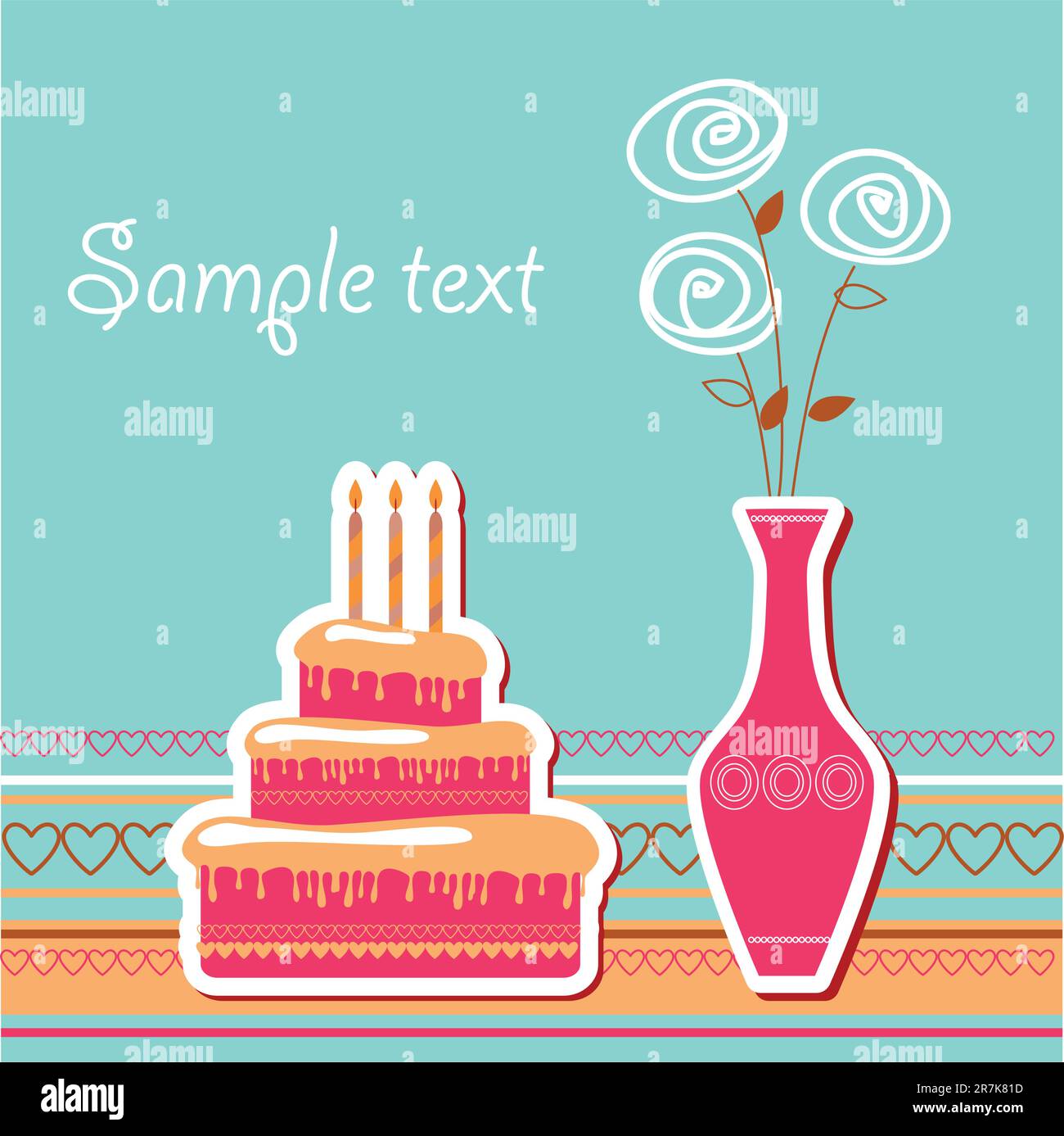 Template-card - Happy Birthday! Insert your text Stock Vector Image ...