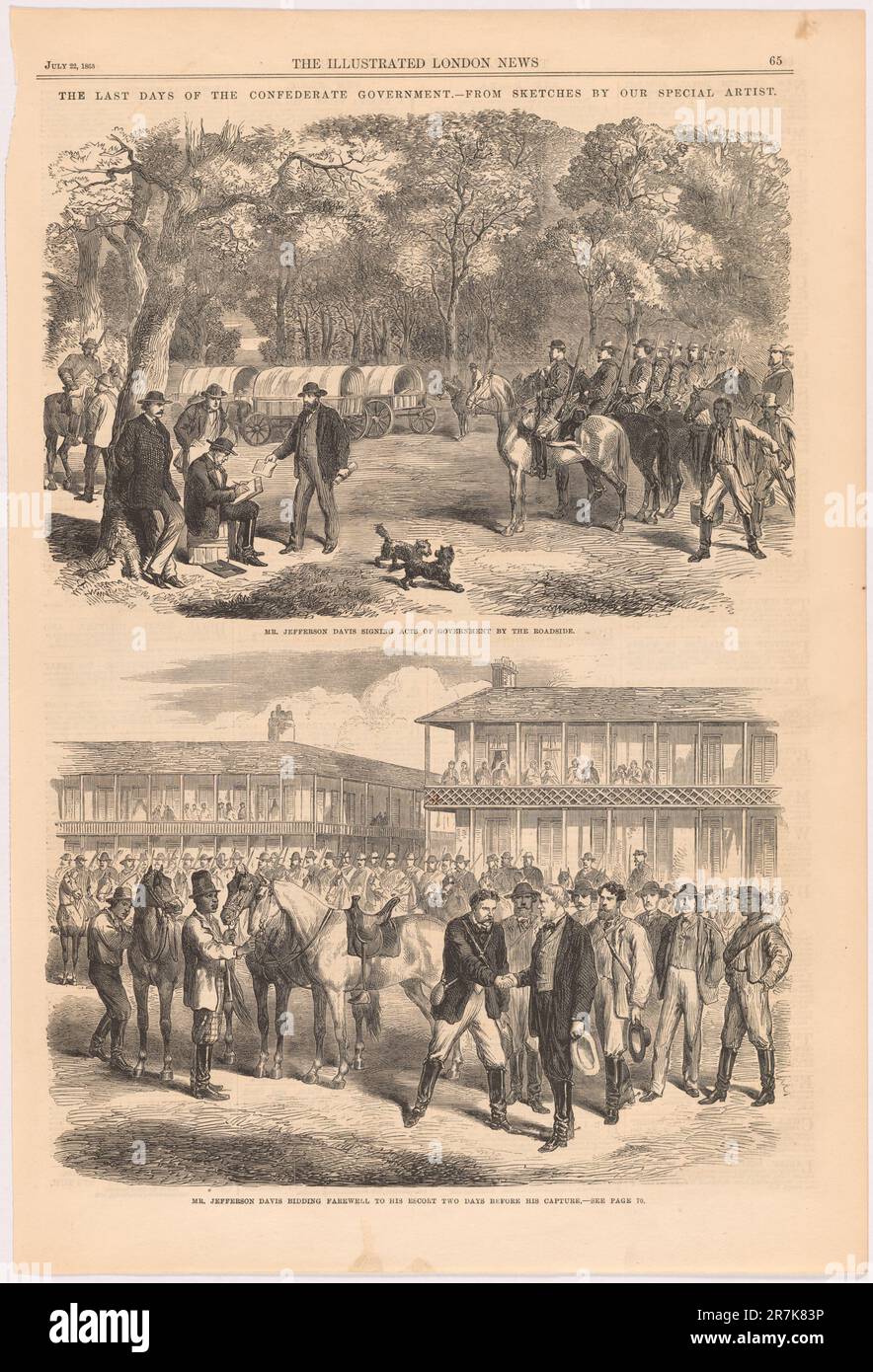 Jefferson Davis and Judah Philip Benjamin 1865 Stock Photo - Alamy