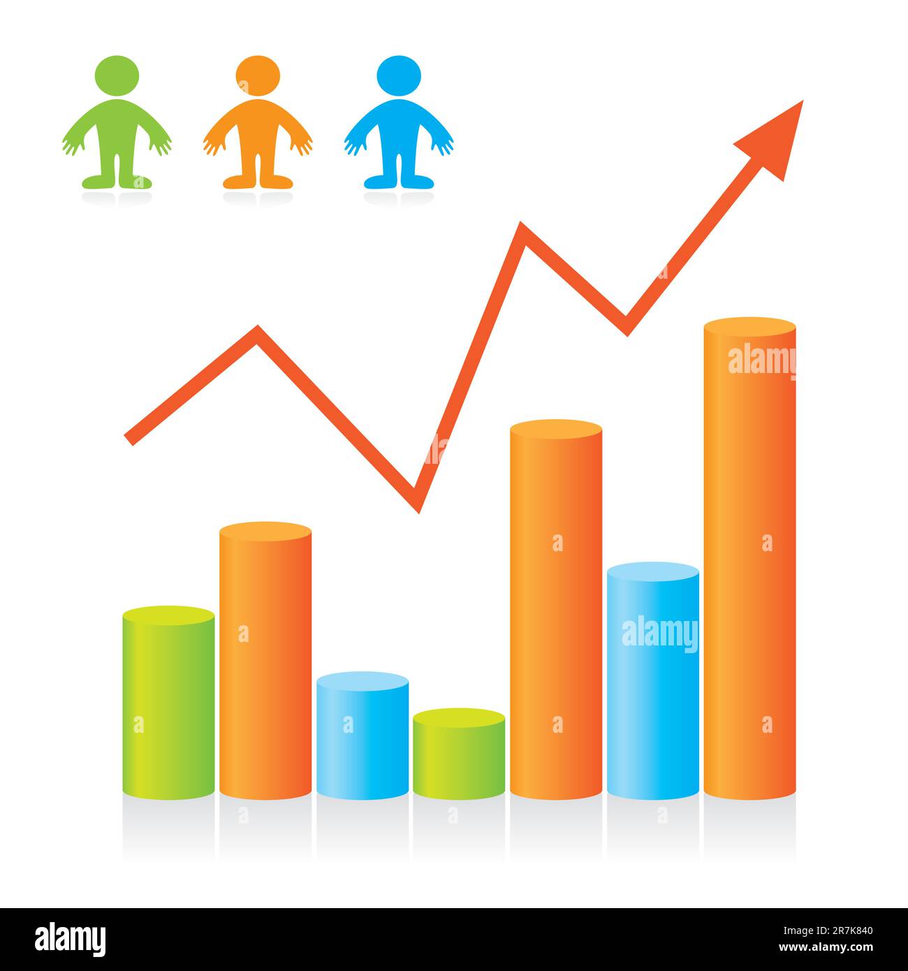 Graph - the progressive development of the business. Template Stock ...