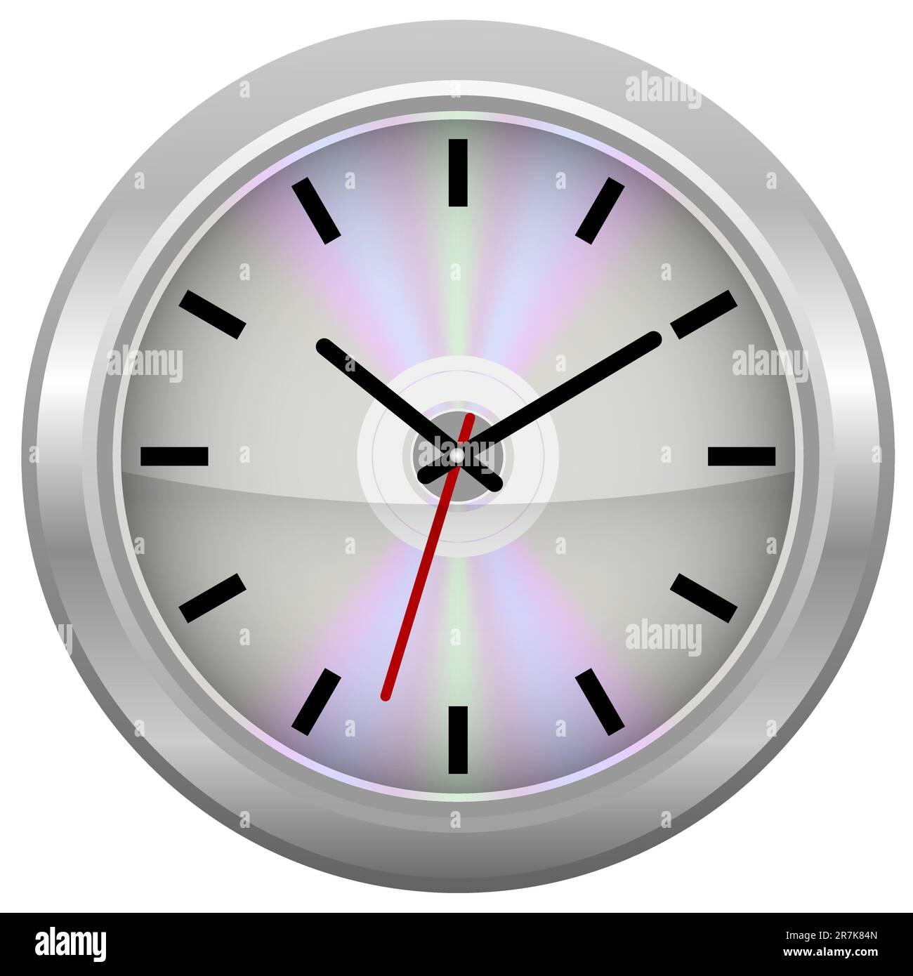 Silver / Grey Wall Clock With Compact Disc on Clock-Face Stock Vector ...