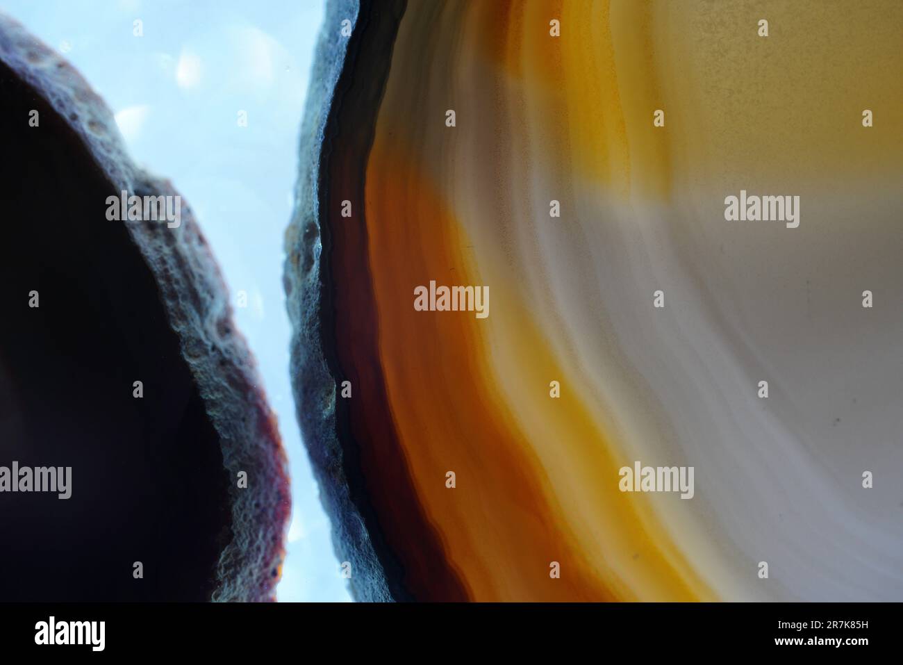 Agate cut into a slice is a jewelry and gem stone Stock Photo - Alamy