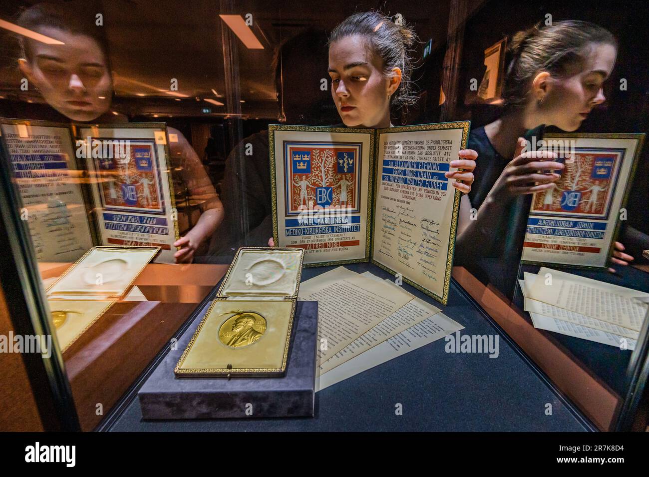 London, UK. 16th June, 2023. Ernst Chain's Nobel Prize medal in ...