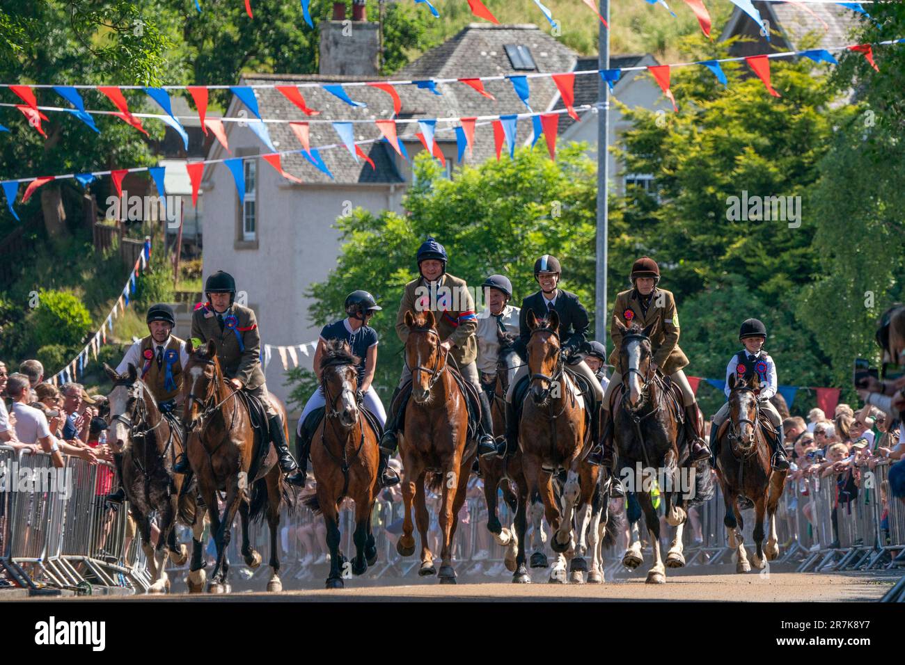 Riders take part in the chase along Shawburn Toll during the Selkirk ...