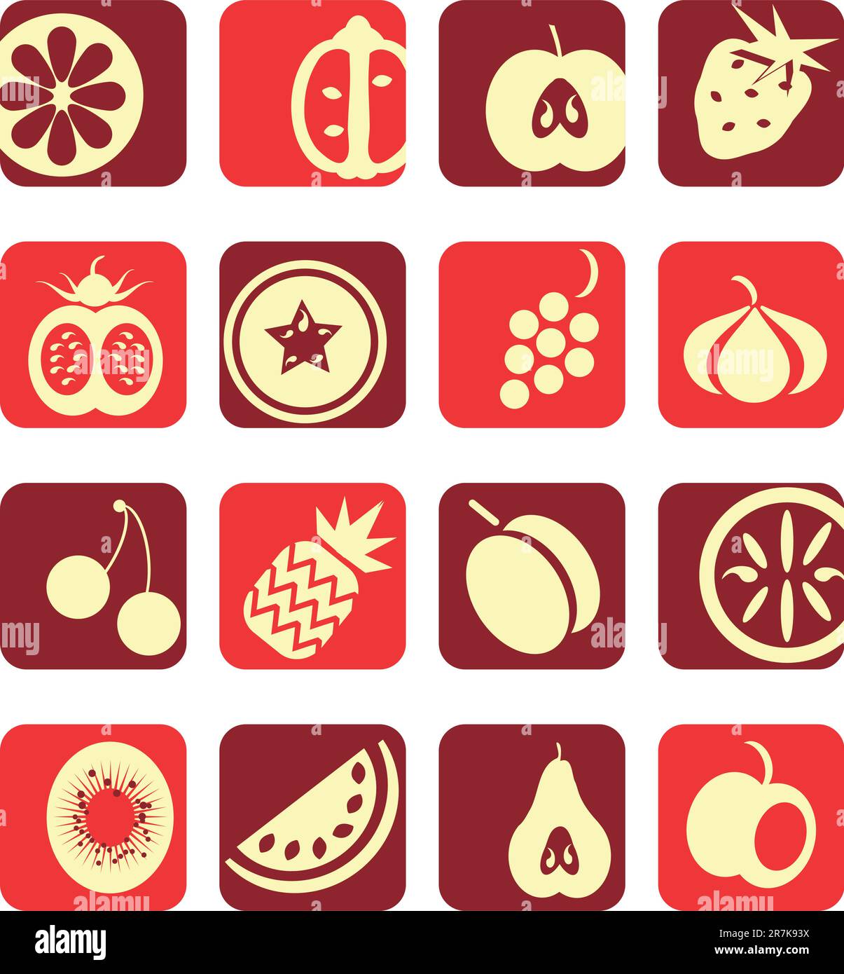 Mixed fruit icons collection Stock Vector Image & Art - Alamy