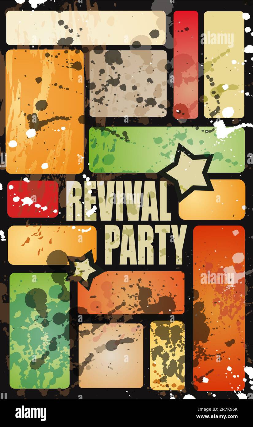 Retro' revival disco party flyer or poster for musical event Stock ...
