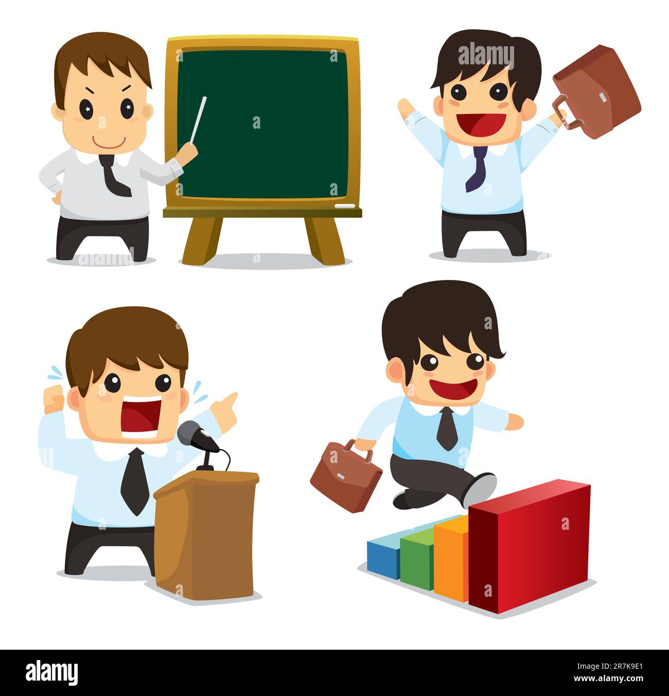 4 funny cartoon office worker set ,icons Stock Vector Image & Art - Alamy