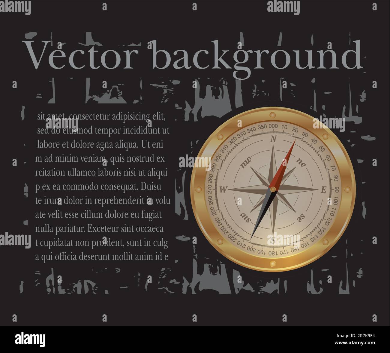 Vector black background with compass Stock Vector Image & Art - Alamy