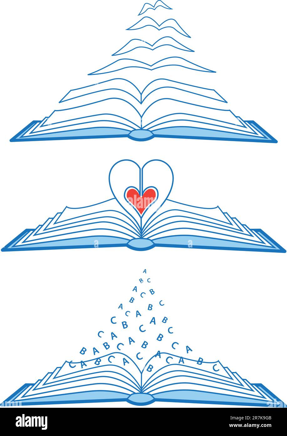 Open book illustration vector heart hi-res stock photography and images ...
