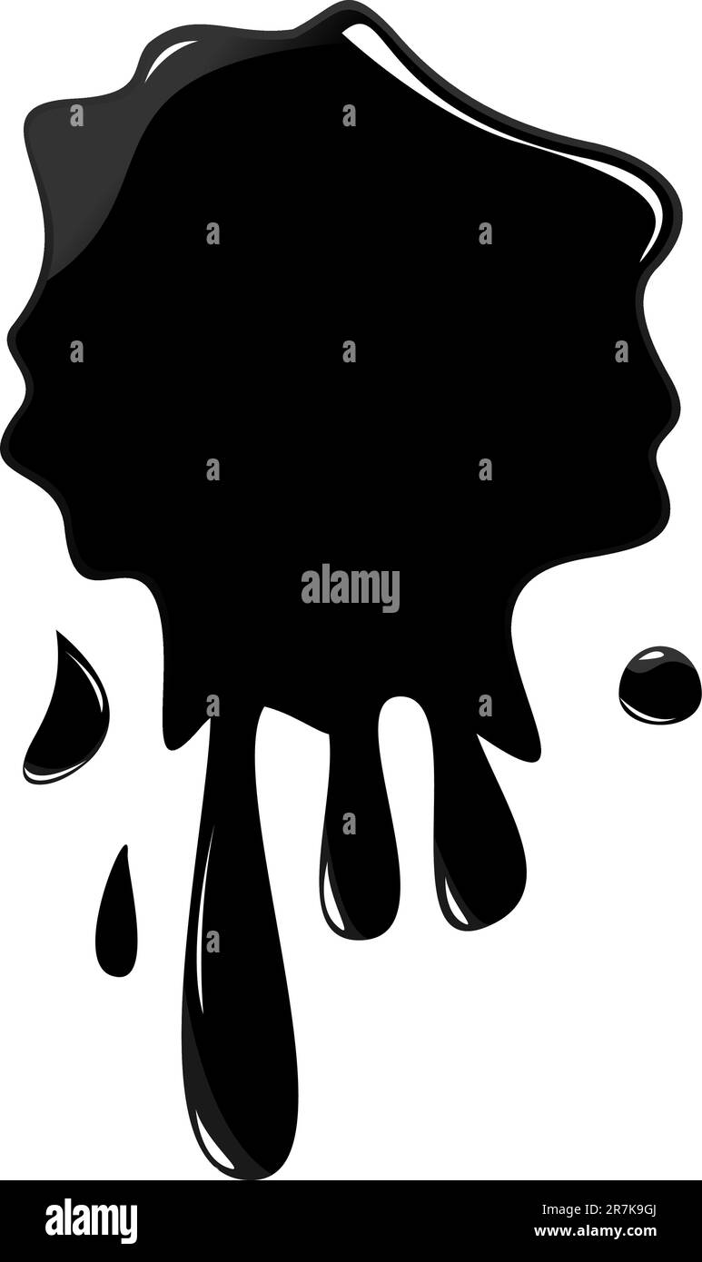 Illustration of black ink splash on white background - vector Stock ...