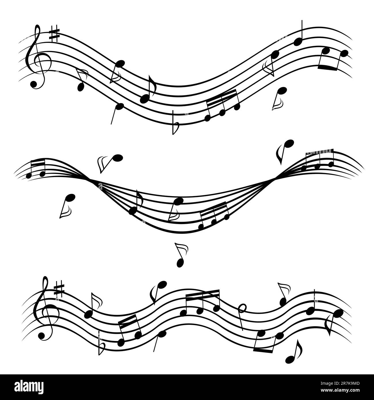 Various music notes on stave Stock Vector Image & Art - Alamy