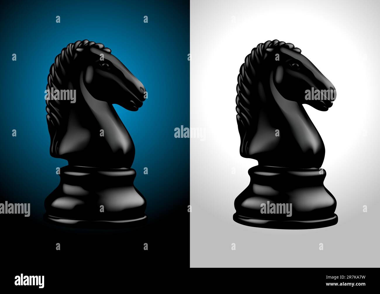 Chess Black Knight - Vector Illustration Stock Vector Image & Art - Alamy