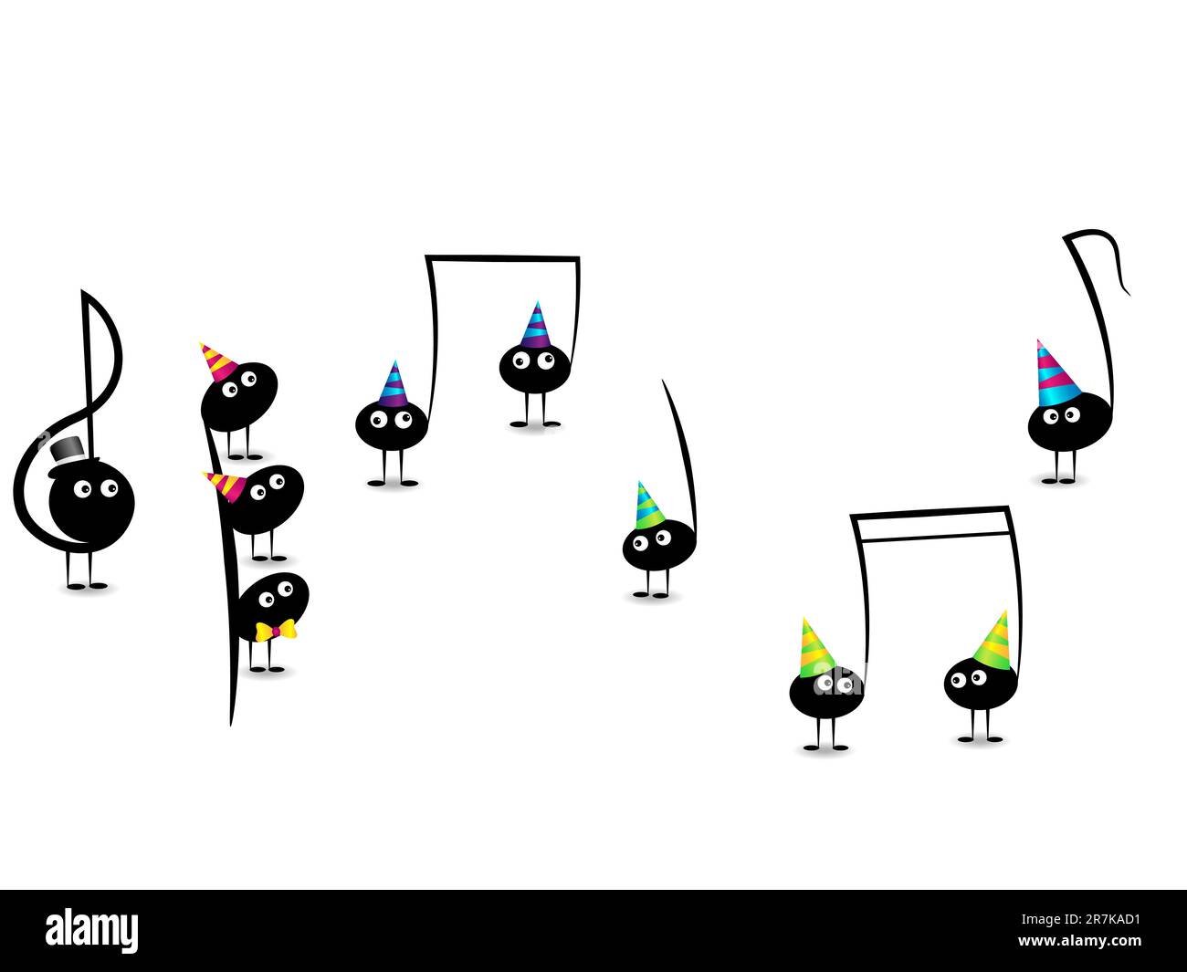 Vector musical greeting card with funny notes Stock Vector Image & Art ...