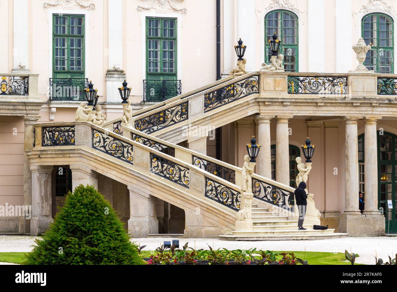 Stairs of Esterhazy Palace Castle built in late 18th century, Fertod ...