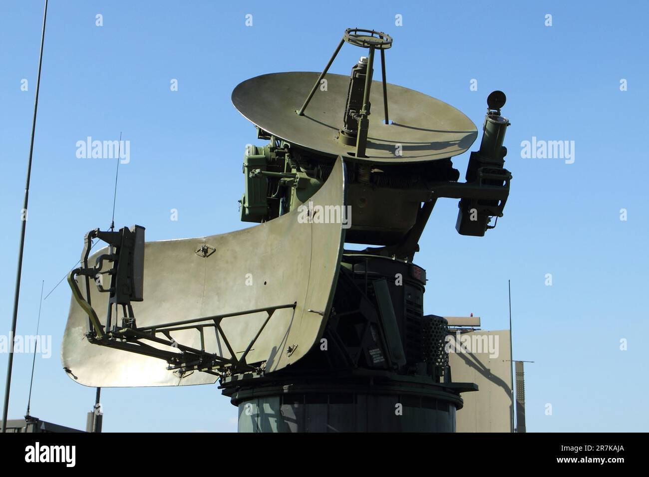 military radar station with nice blue sky background Stock Photo - Alamy