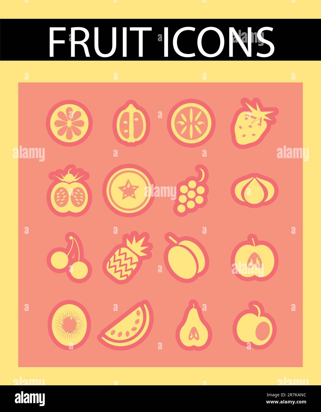 Fruit icon set Stock Vector Image & Art - Alamy