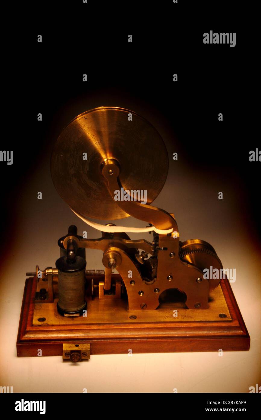 very old telegraph in the dark night Stock Photo - Alamy