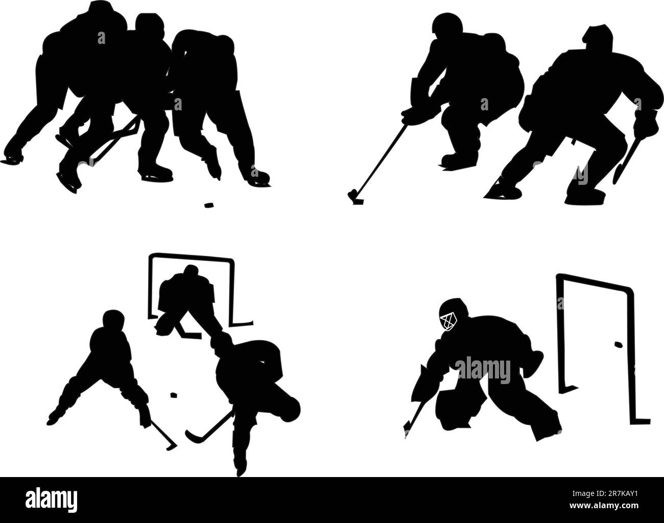 hockey silhouette collection - vector Stock Vector Image & Art - Alamy