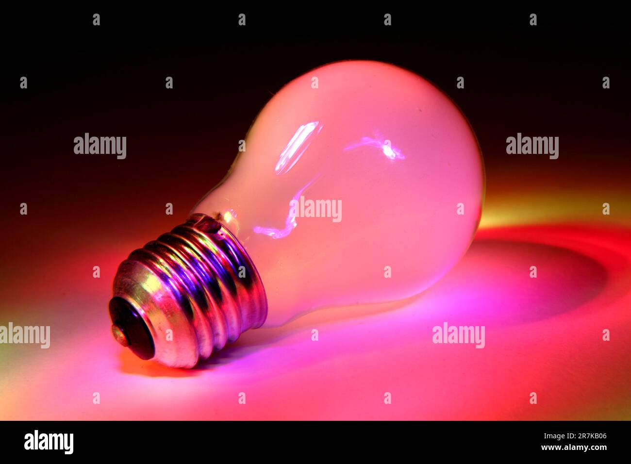 color light bulb in the dark night Stock Photo - Alamy