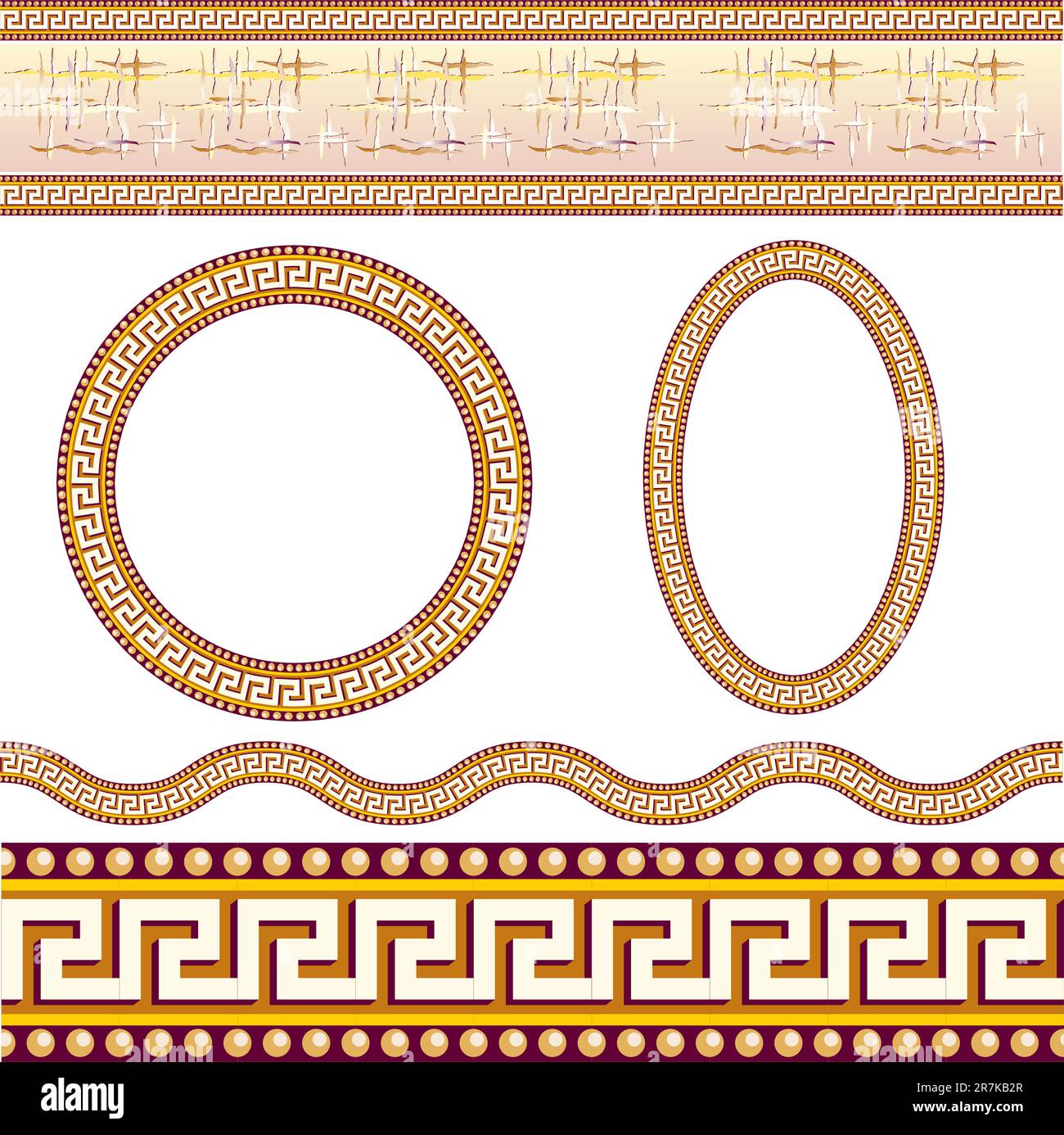Greek border patterns. Illustration on white background Stock Vector ...
